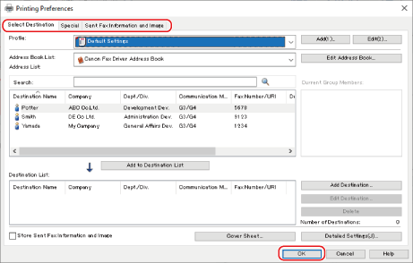 Sending Faxes from a Computer (PC Fax) (MF753Cdw / MF465dw / MF462dw / MF275dw)