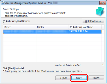 Installing the AMS Printer Driver Add-in