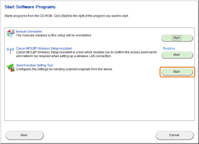 Activating the Send Setting Utility