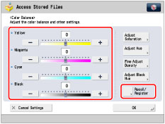 Adjusting the Colour