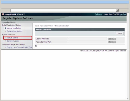 Updating Firmware (Manual)
