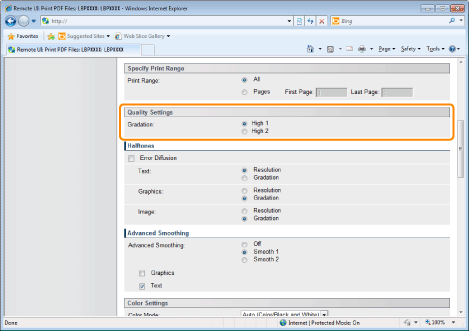 Printing the PDF File Using the Direct Print Function