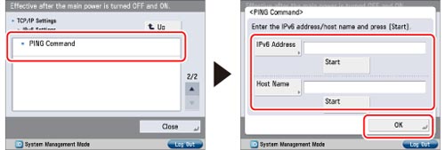 Confirming TCP/IPv6 Settings (PING Command)