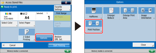 Setting the Print Position