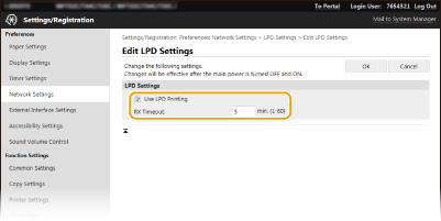 Configuring Printing Protocols and WSD Functions