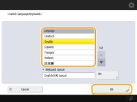 Switching the Displayed Language