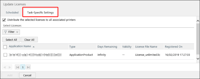 Updating the Licenses Installed in a Printer