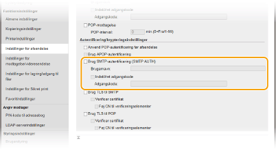 Konfiguration af kommunikationsindstillinger for e-mail/I-fax