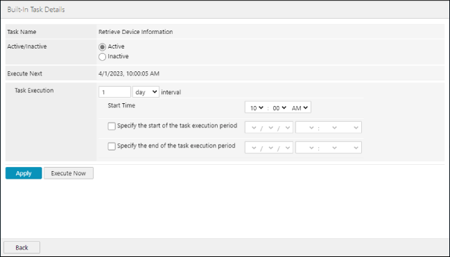 Configuring the Built-in Task