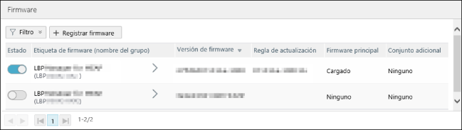 Administración del firmware