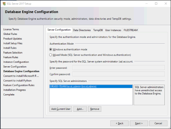 Configuring SQL Server